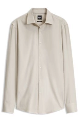 BOSS Slim-fit Shirt In Patterned Cotton-blend Flannel