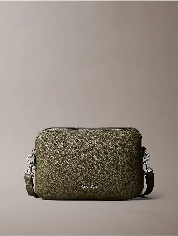 Calvin Klein Camera Bag With Logo Strap - Olive Night