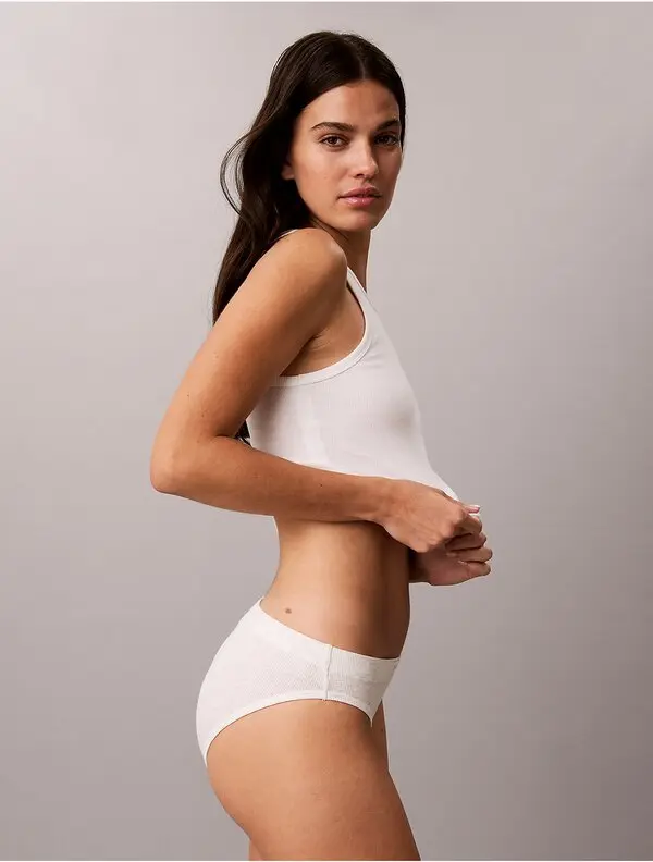 Calvin Klein Classic Comfort Cozy Waffle Bikini - Snow Heather