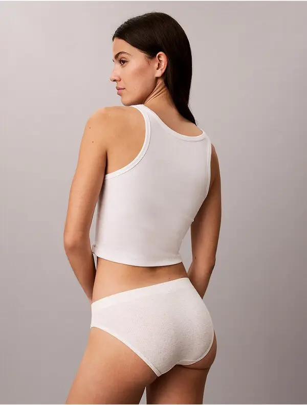 Calvin Klein Classic Comfort Cozy Waffle Bikini - Snow Heather