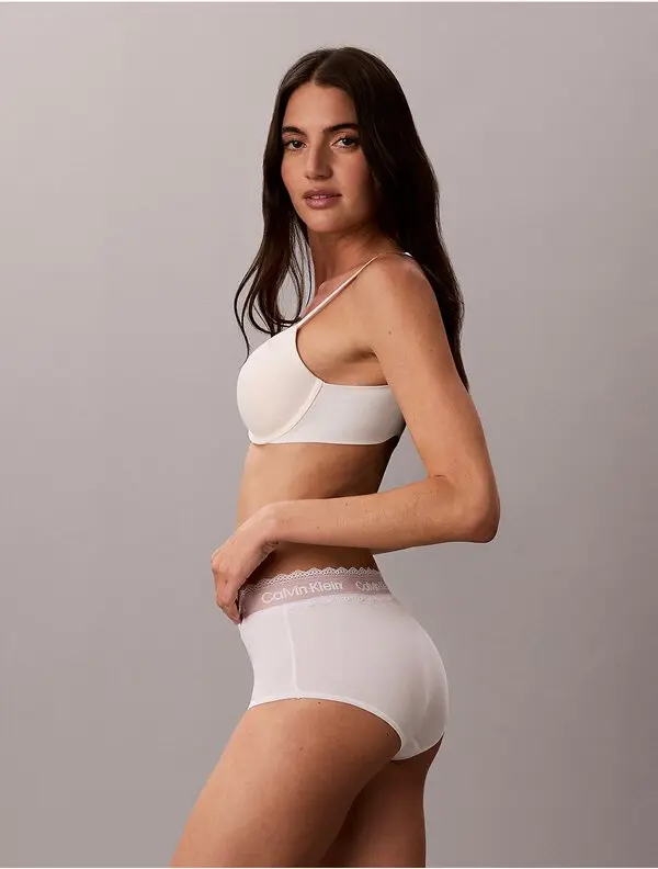 Calvin Klein Cotton Lace Boyshort - White
