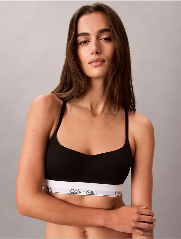 Calvin Klein Icon Cotton Modal Lightly Lined Bralette - Black