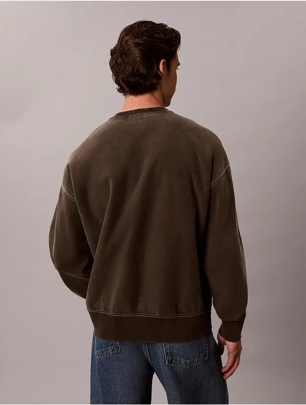 Calvin Klein Terry Logo Graphic Relaxed Sweatshirt - Dark Coffee