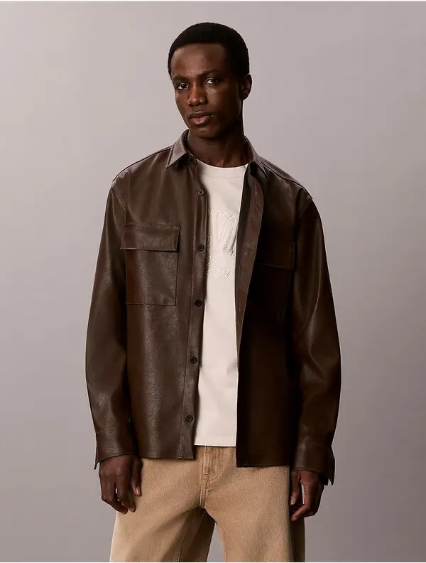 Calvin Klein Faux Leather Overshirt