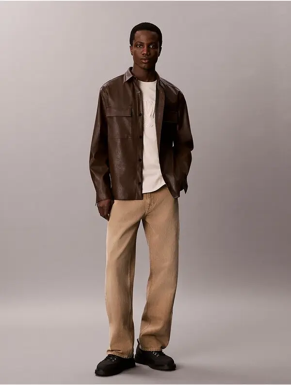 Calvin Klein Faux Leather Overshirt