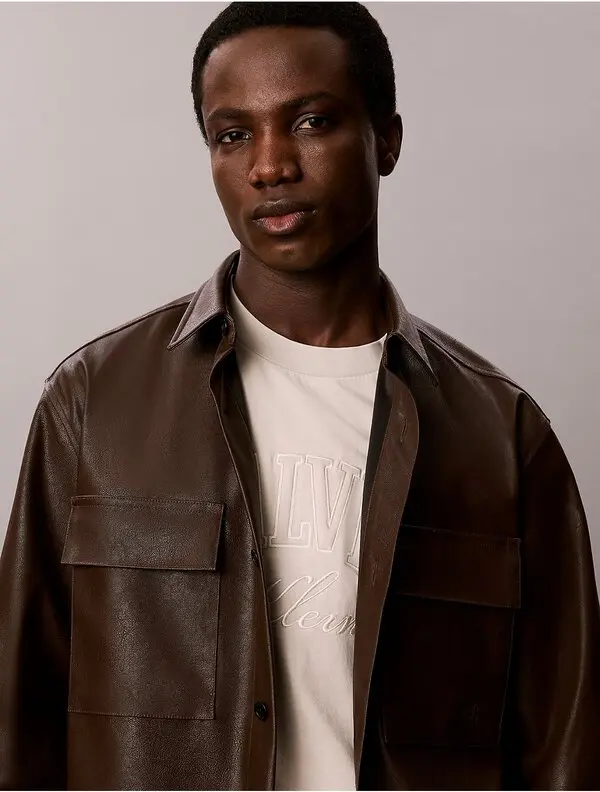 Calvin Klein Faux Leather Overshirt
