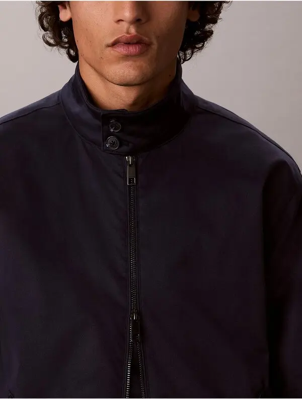 Calvin Klein Cotton Nylon Stand Collar Jacket - Dark Sapphire