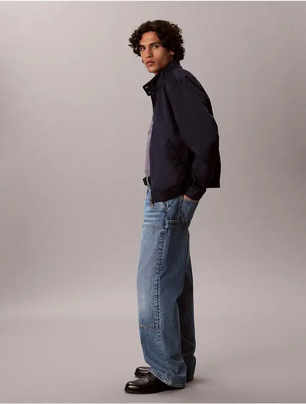 Calvin Klein Cotton Nylon Stand Collar Jacket - Dark Sapphire