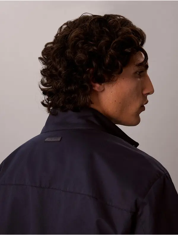 Calvin Klein Cotton Nylon Stand Collar Jacket - Dark Sapphire