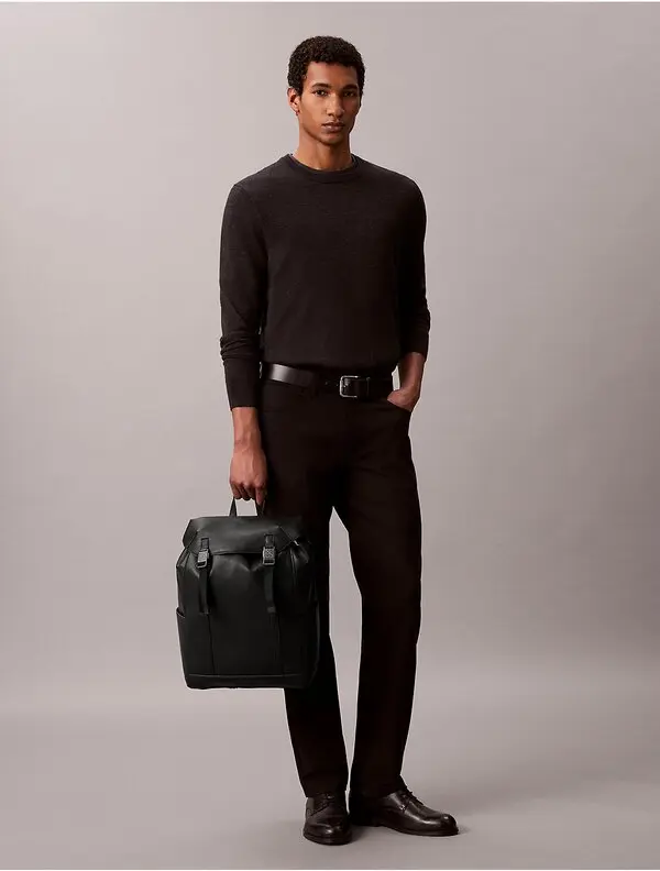 Calvin Klein Emblem Logo Flap Backpack