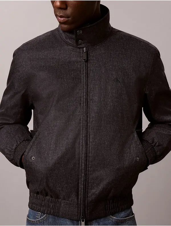 Calvin Klein Printed Denim-look Zip Jacket