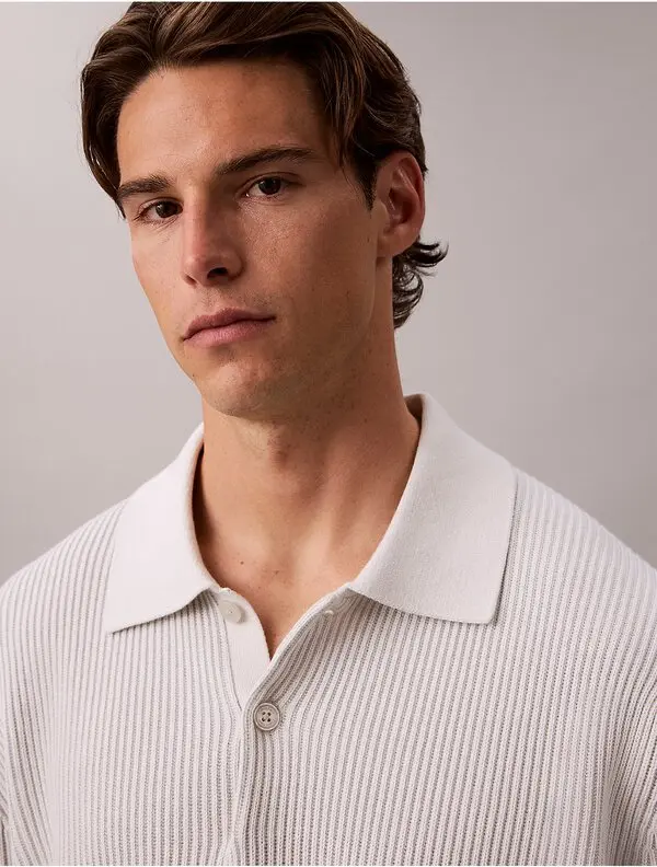 Calvin Klein Cotton Relaxed Polo Sweater