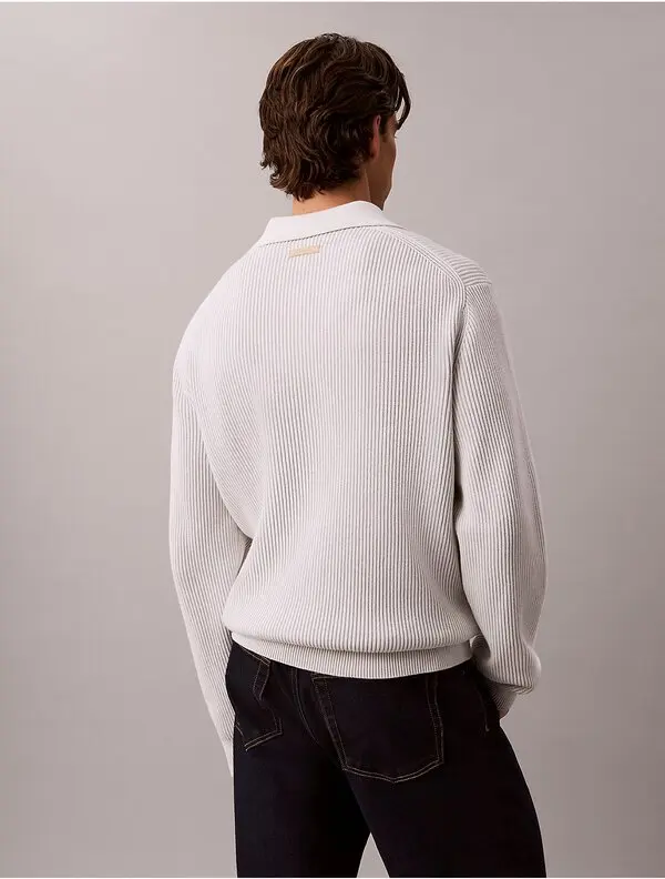 Calvin Klein Cotton Relaxed Polo Sweater