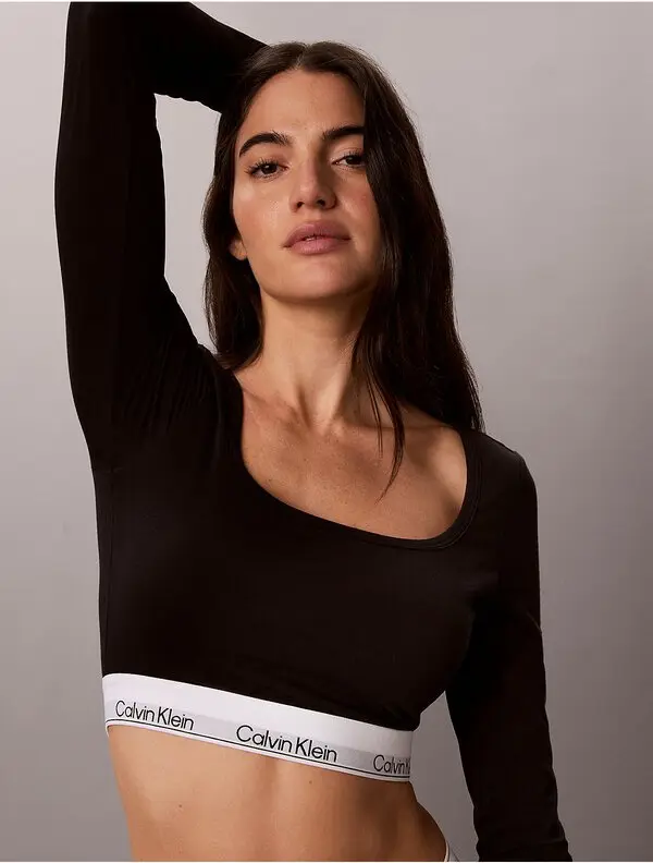 Calvin Klein Icon Cotton Modal Lightly Lined T-shirt Bralette - Black