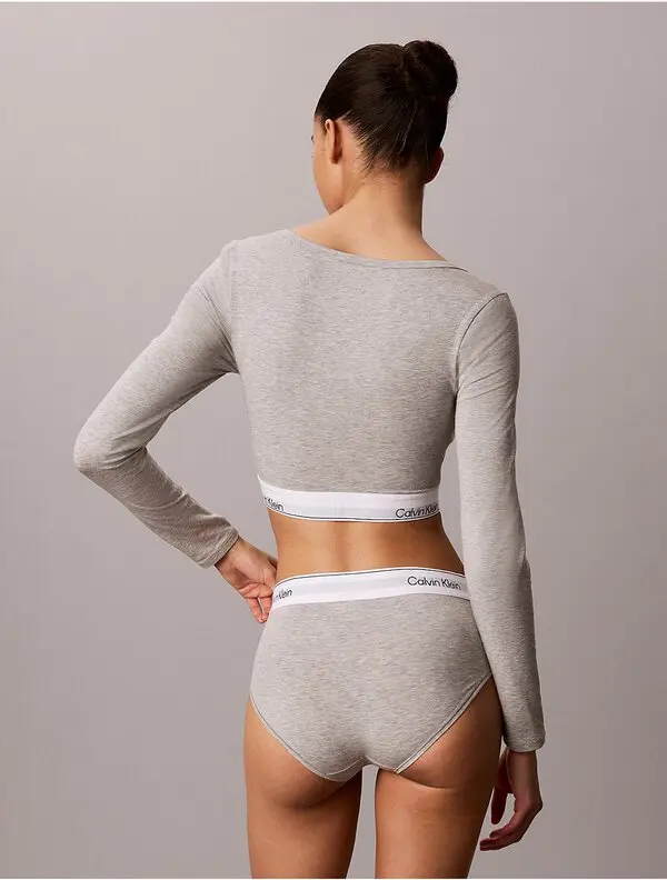 Calvin Klein Icon Cotton Modal Lightly Lined T-shirt Bralette - Grey Heather