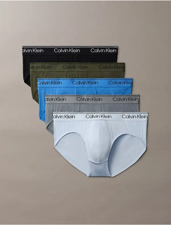 Calvin Klein Microfiber Stretch 5-pack Hip Brief - Poseidon Blue Multi