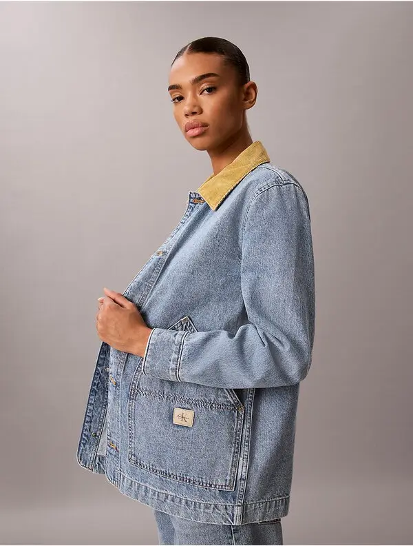 Calvin Klein Contrast Collar Chore Coat