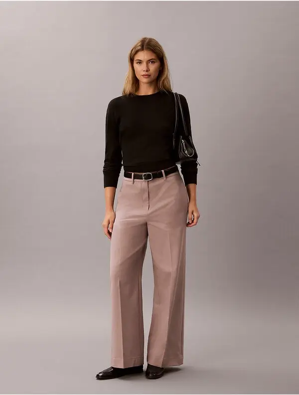 Calvin Klein Wide Leg Chino Pants - Dusted Fox