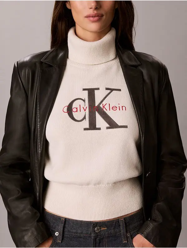 Calvin Klein Monologo Turtleneck Sweater - Tofu