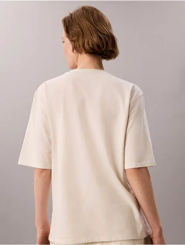 Calvin Klein Arch Varsity Logo Graphic Relaxed T-shirt - Tofu