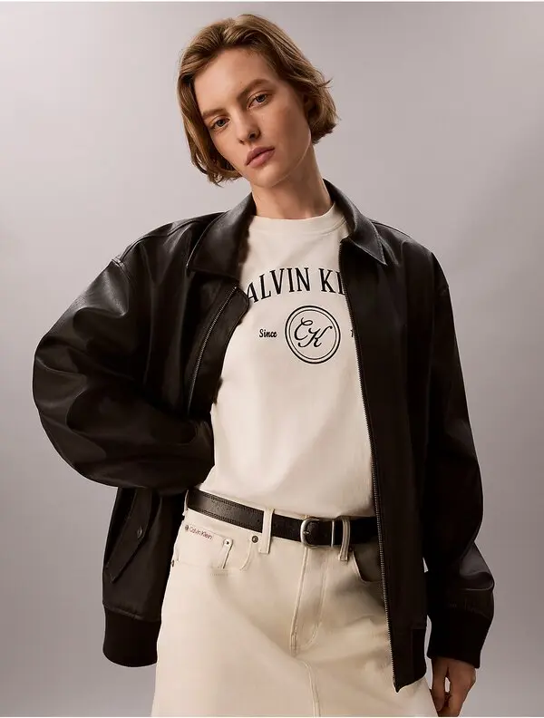Calvin Klein Arch Varsity Logo Graphic Relaxed T-shirt - Tofu