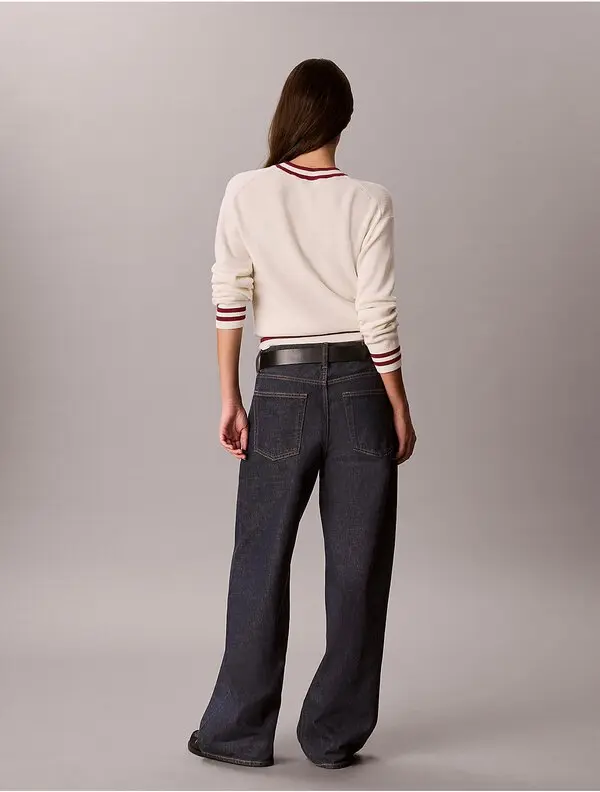 Calvin Klein Woven Monologo Crewneck Sweater - Tofu