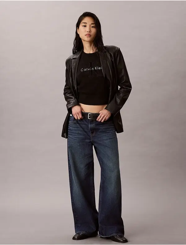 Calvin Klein Monologo Short Sleeve Sweater - Black