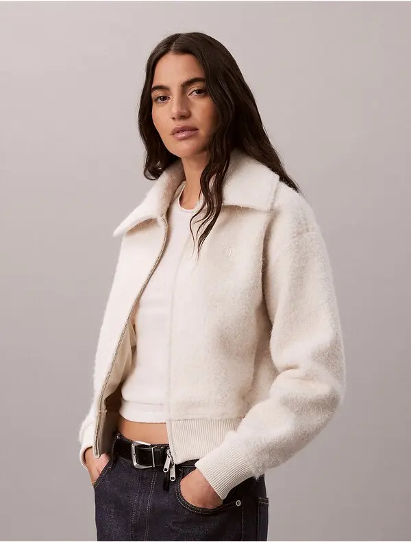 Calvin Klein Brushed Boucle Fleece Zip Jacket