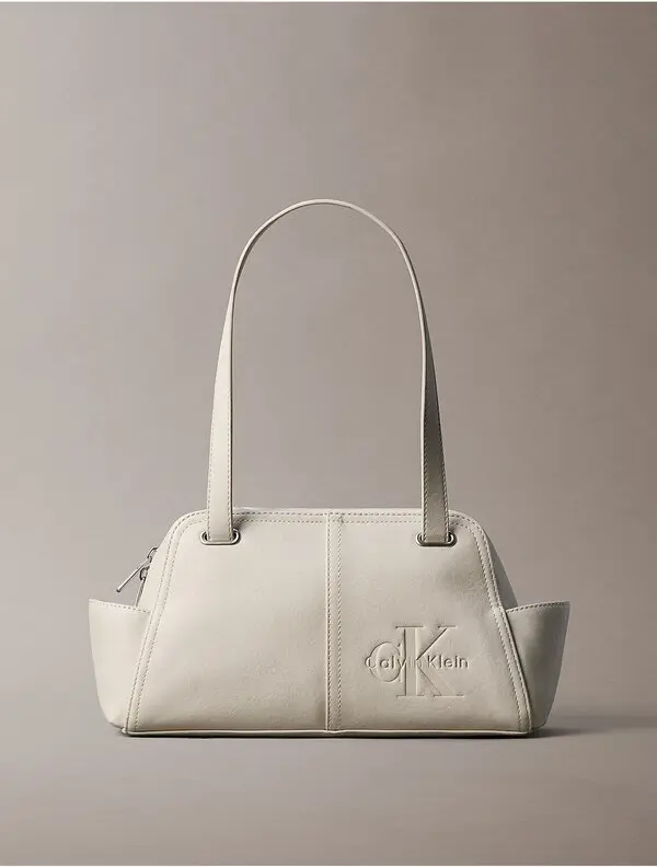 Calvin Klein Embossed Monologo Shoulder Bag - Light Hay