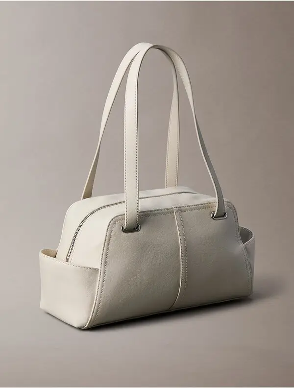 Calvin Klein Embossed Monologo Shoulder Bag - Light Hay
