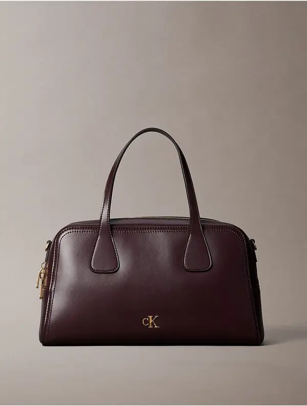 Calvin Klein Monogram Hardware Bowling Bag - Fudge