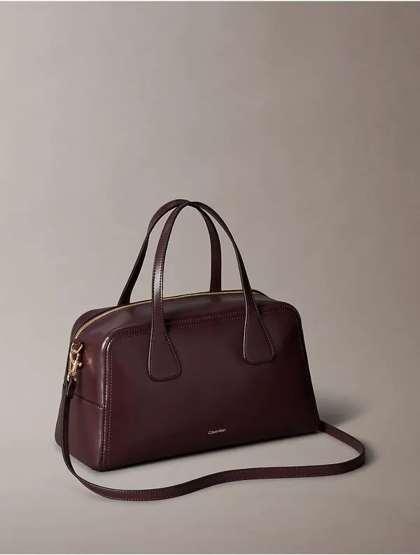 Calvin Klein Monogram Hardware Bowling Bag - Fudge