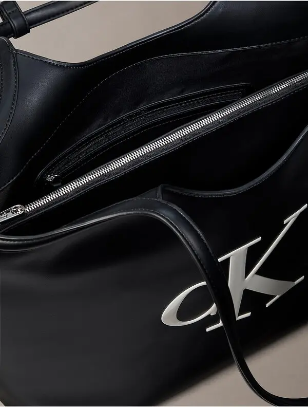 Calvin Klein Embossed Monogram Tote Bag - Black/white