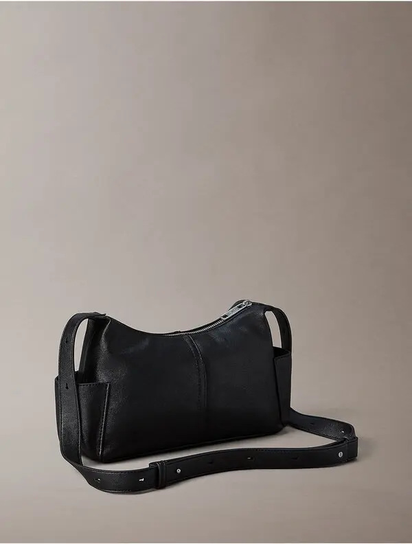 Calvin Klein Embossed Monologo Crossbody Bag - Black