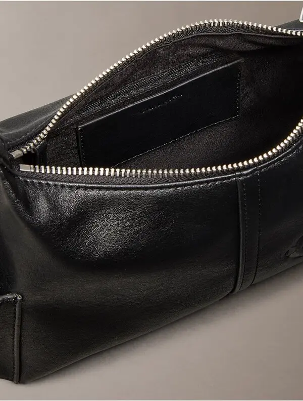 Calvin Klein Embossed Monologo Crossbody Bag - Black