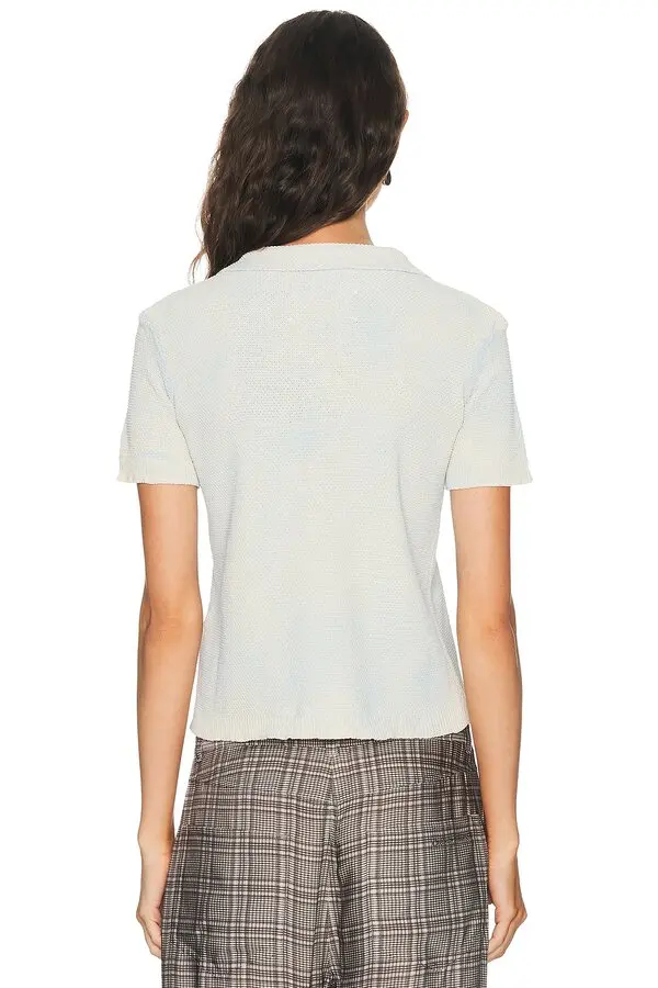 MAISON MARGIELA Stamped Cotton Polo Top In In Blue