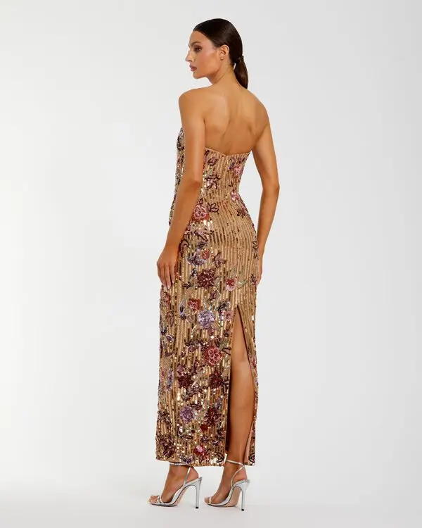 Mac Duggal Petite Embellished Strapless Column Gown