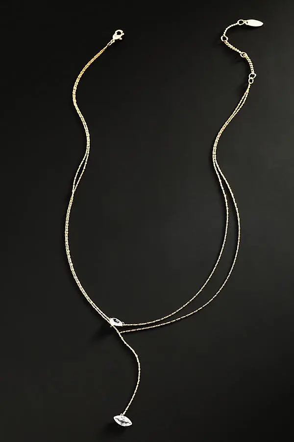 Anthropologie Demi-fe Delicate Layered Lariat Necklace - Gold