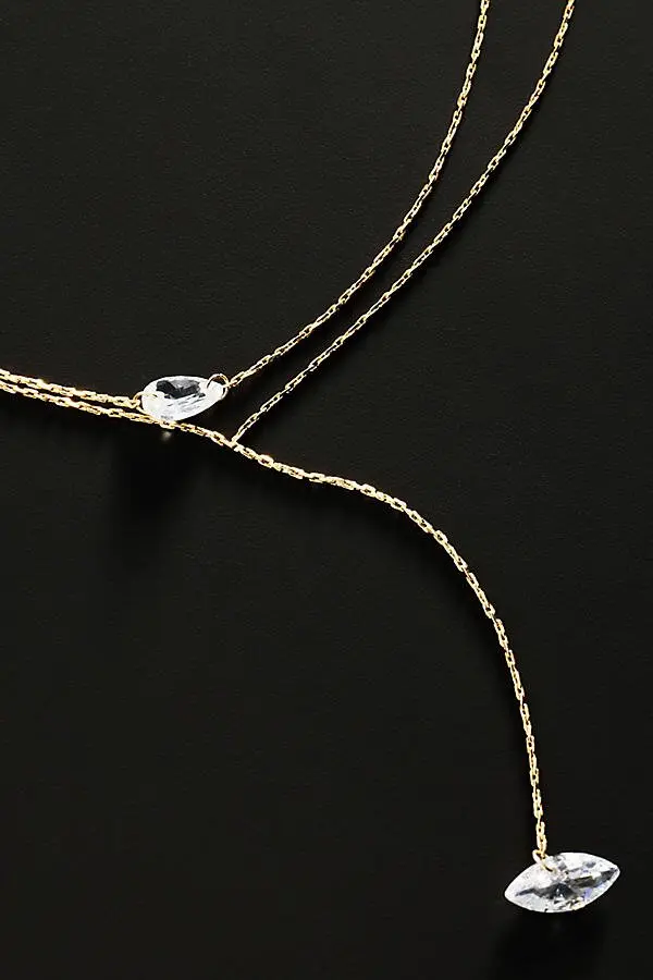 Anthropologie Demi-fe Delicate Layered Lariat Necklace - Gold