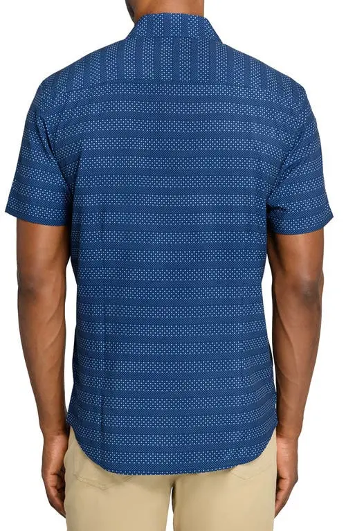 W.R.K Slim Fit Micro Geo Short Sleeve Performance Button-up Shirt