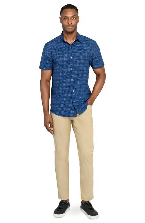 W.R.K Slim Fit Micro Geo Short Sleeve Performance Button-up Shirt
