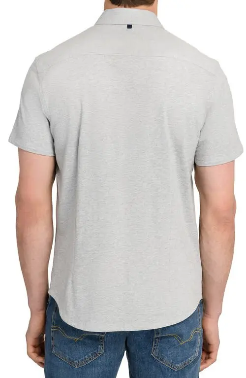 W.R.K Reworked Slim Fit Solid Short Sleeve Cotton Button-down Shirt