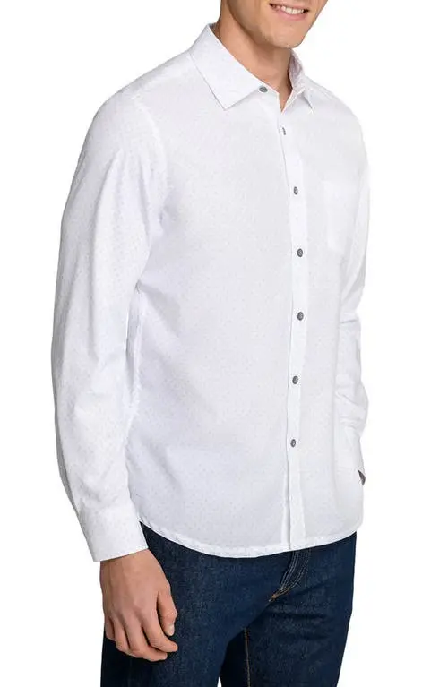 W.R.K Slim Fit Abstract Floral Dot Reworked Button-up Shirt