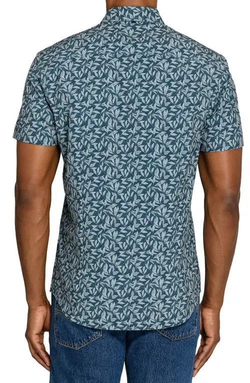W.R.K Leaf Print Short Sleeve Button-up Shirt