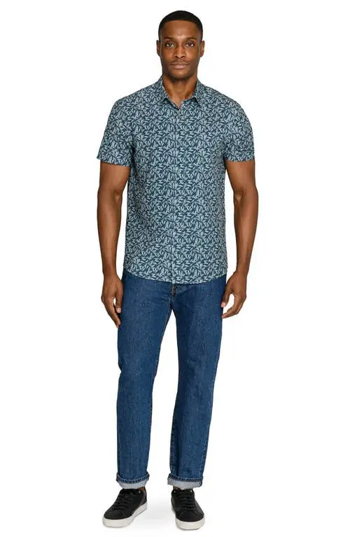 W.R.K Leaf Print Short Sleeve Button-up Shirt