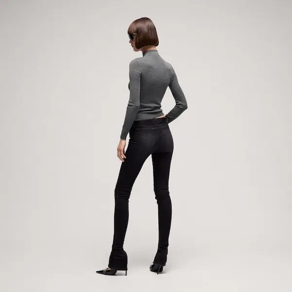Gucci Fine Rib Knit Wool Top With Horsebit Detail