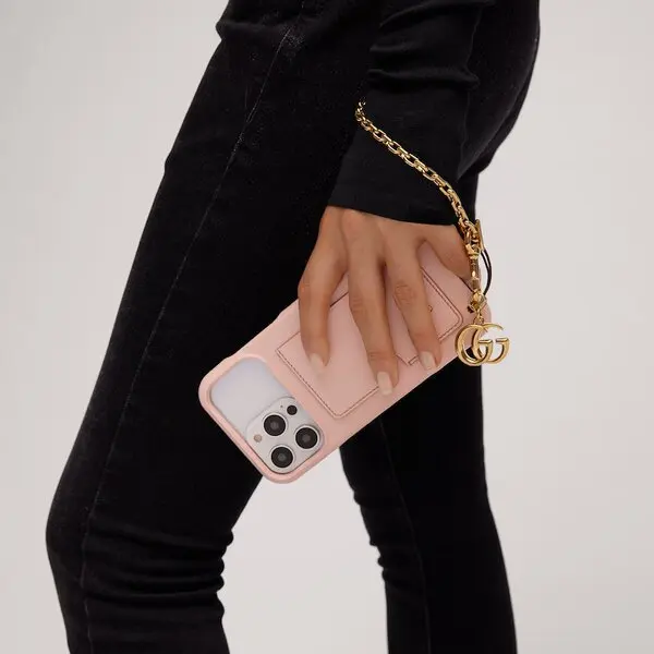 Gucci Lanyard Phone Holder With Double G Metal