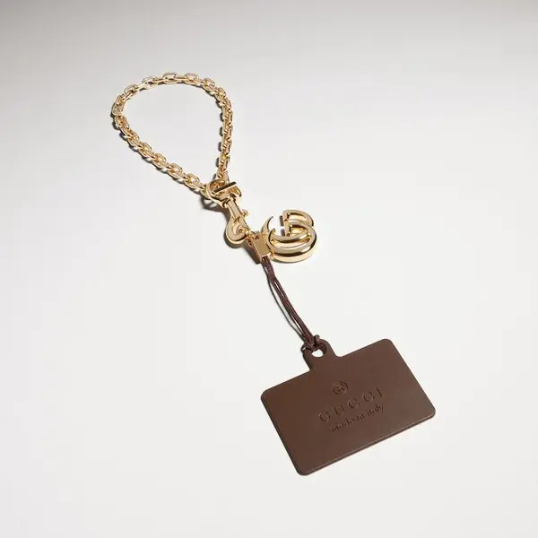 Gucci Lanyard Phone Holder With Double G Metal