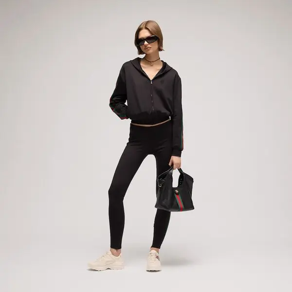 Gucci Rhyton Leather Sneakers With Web Detail