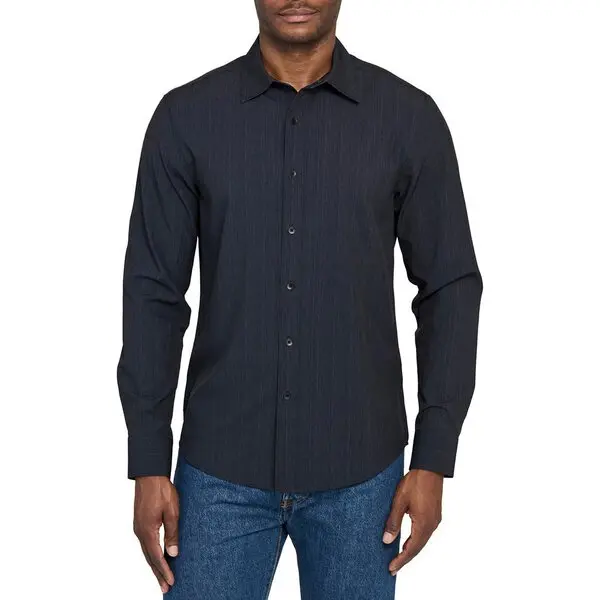 W.R.K Slim Fit Abstract Stripe Performance Button-up Shirt